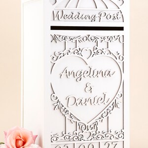Personalised White Wedding Card Post Box: Lockable Design - Etsy UK