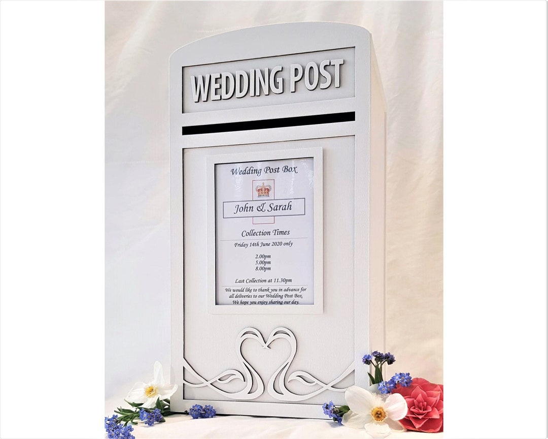 Large Lockable White Wedding Card Post Box Fully Assembled Wedding Card ...