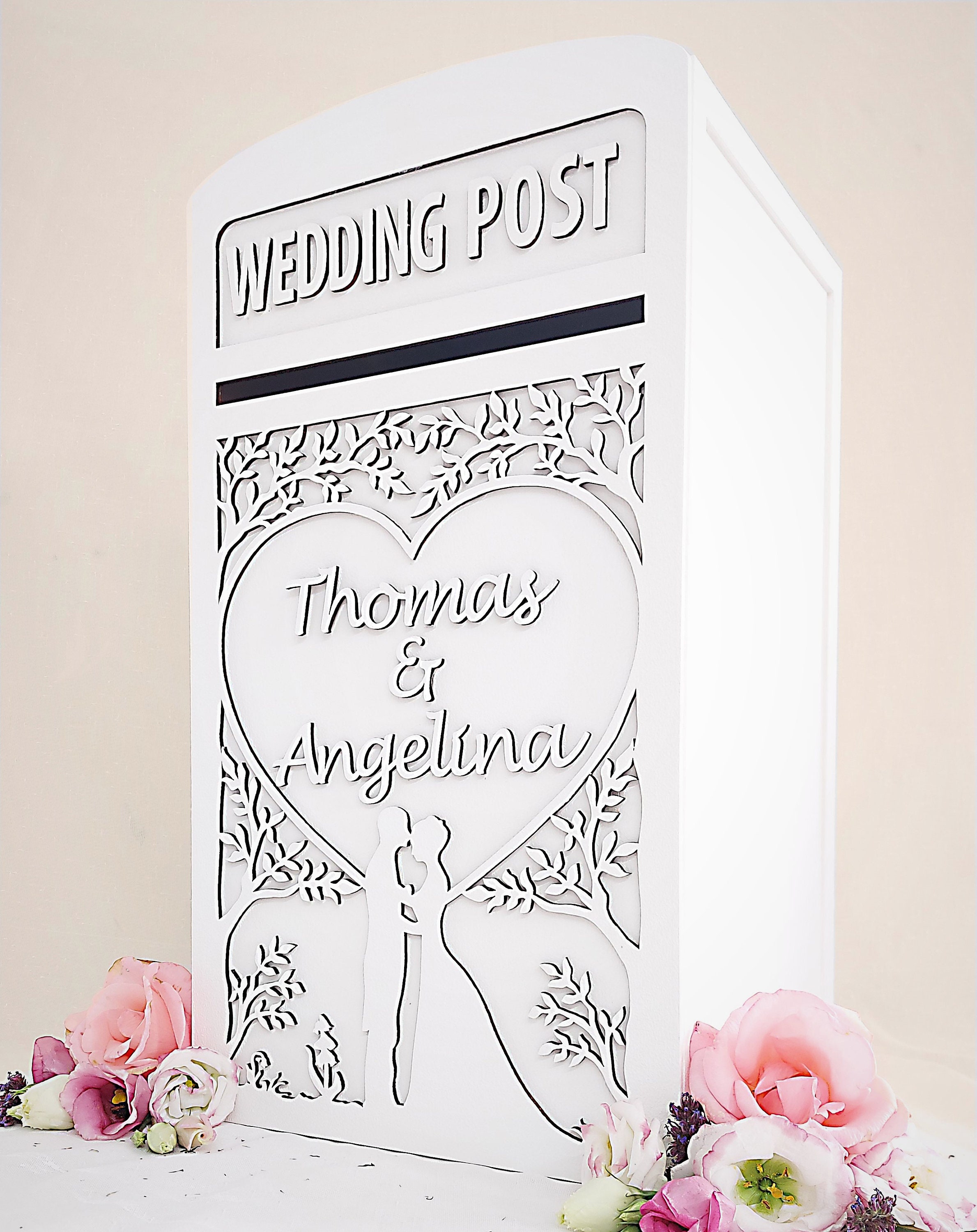 Personalised Lockable Wedding Card Post Box 'woodland - Etsy