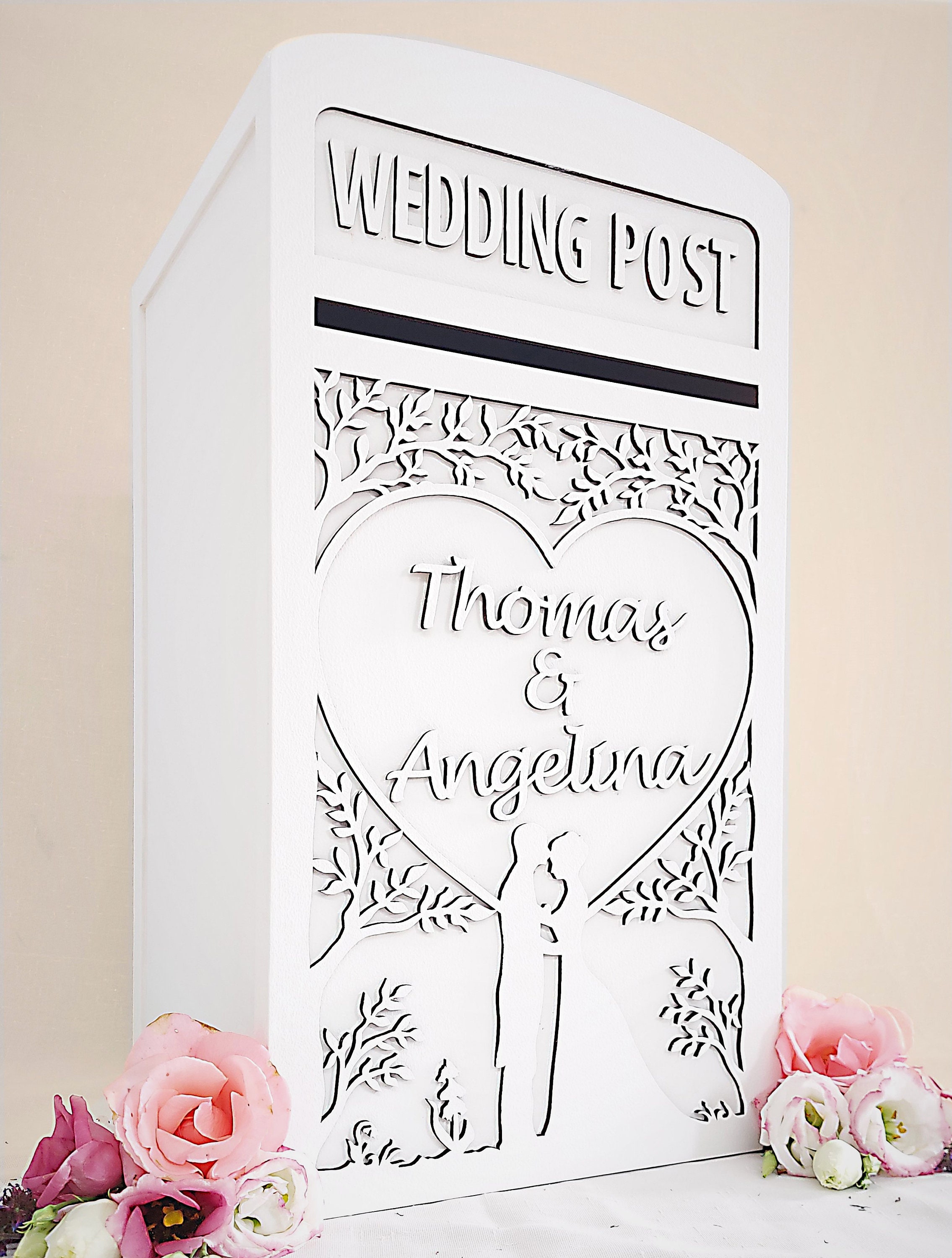 Personalised Lockable Wedding Card Post Box 'woodland - Etsy