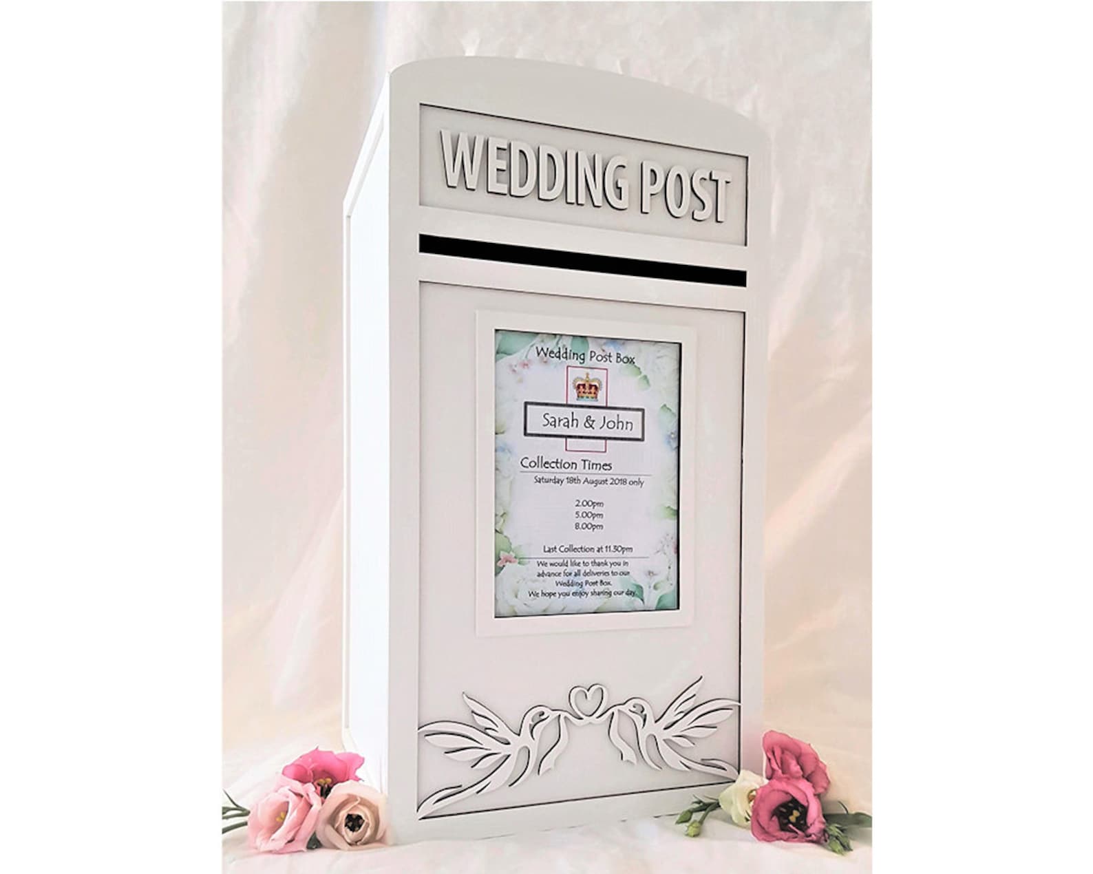 Large Lockable White Wedding Card Post Box 'little Lovebird' Wedding ...