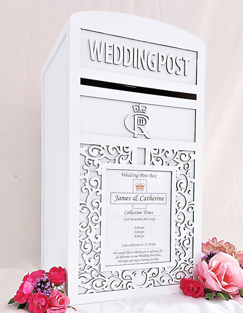 ERII & NEW CRIII Personalised Royal Mail Wedding Card Post Box - Etsy UK