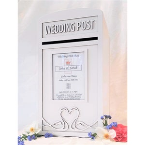 Large Lockable White Wedding Card Post Box Fully Assembled Wedding Card ...