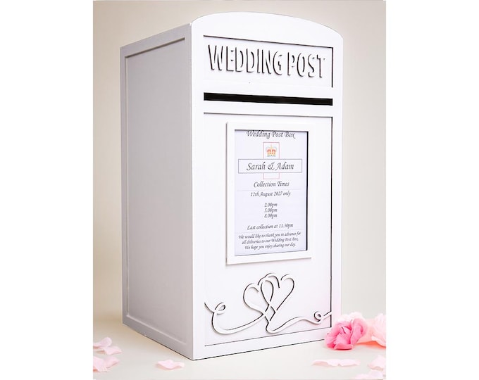 Lockable Wedding Guests Wish Post Box With a Key Wooden With Slot Cards ...