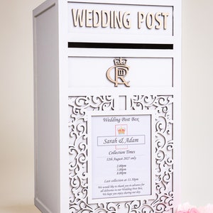 Large Personalised Wedding Card Post Box: Cream or White, Gold ...