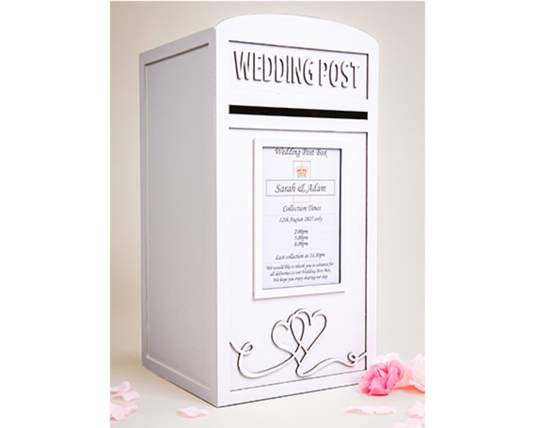 Large Lockable White Wedding Card Post Box 'entwined Hearts' Wedding Cards Box Wedding Postbox ...