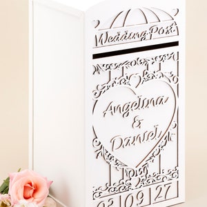 Personalised White Wedding Card Post Box: Lockable Design - Etsy UK
