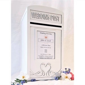 Large Lockable White Wedding Card Post Box Fully Assembled Wedding Card ...