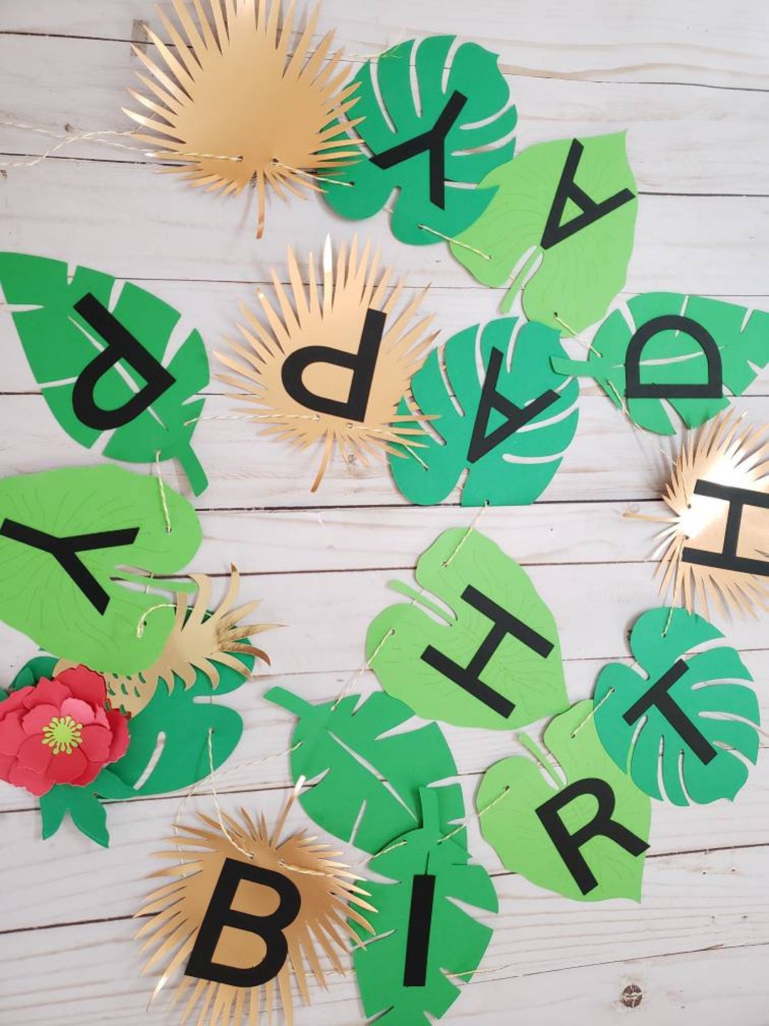 Hawaiian Banner, Tropical Theme Banner, Happy Birthday Banner, Tropical ...