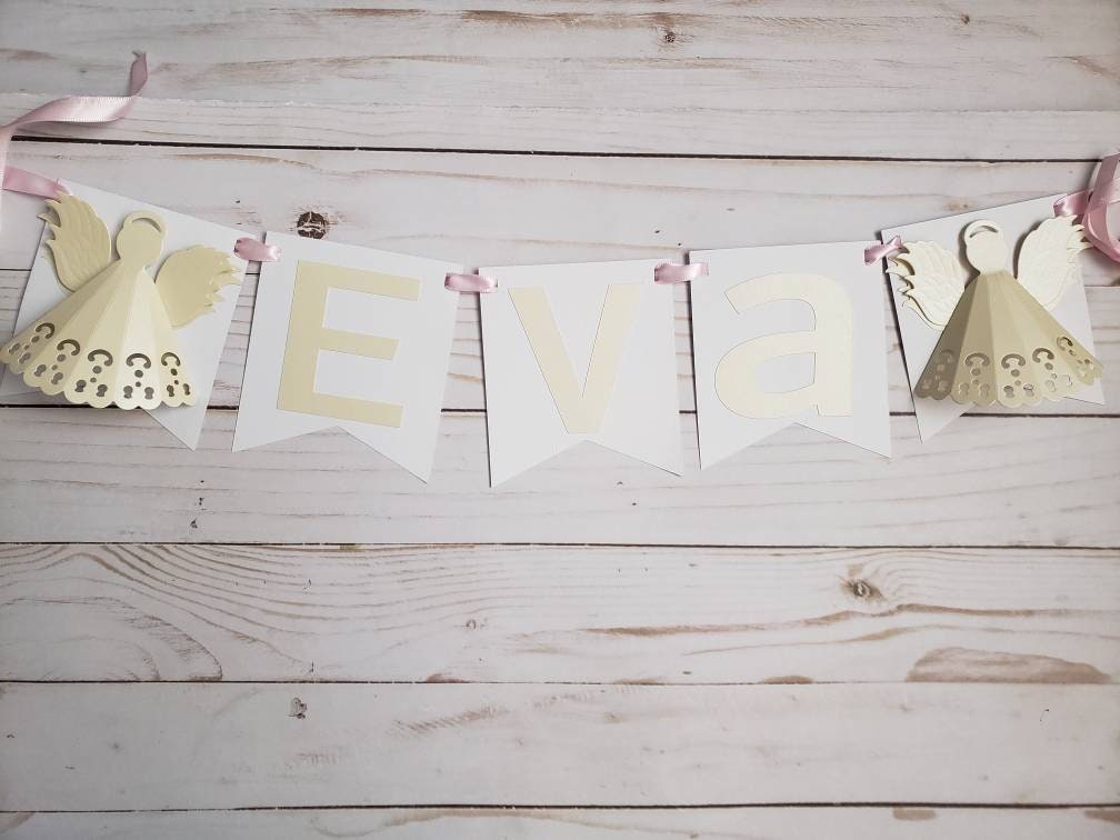 God Bless Banner Angel Baptism Banner Christening | Etsy