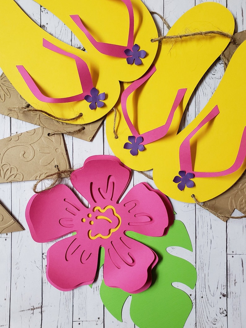 Aloha Banner, Tropical Banner, Summer Party Banner, Hibiscus Flower ...