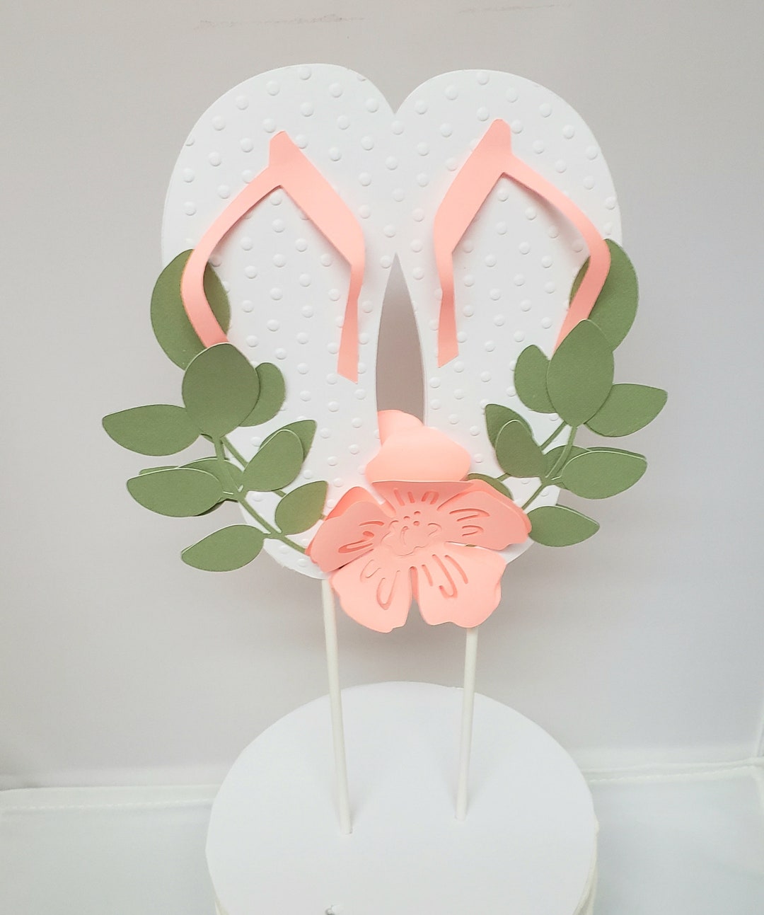 Flip Flop Cake Topper, Tropical Cake Topper, Sandal Cake Topper, Summer ...