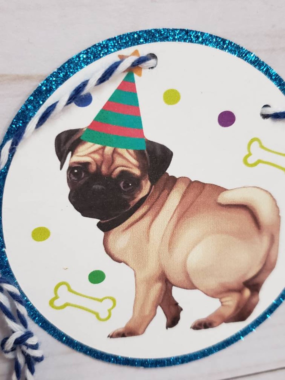 Puppy Pug Banner, Puppy Dog Banner, Birthday Pug Banner, Dog Party ...