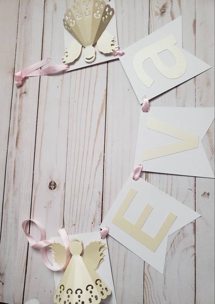 God Bless Banner Angel Baptism Banner Christening | Etsy