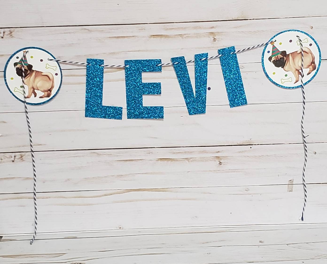 Puppy Pug Banner Puppy Dog Banner Birthday Pug Banner Dog - Etsy