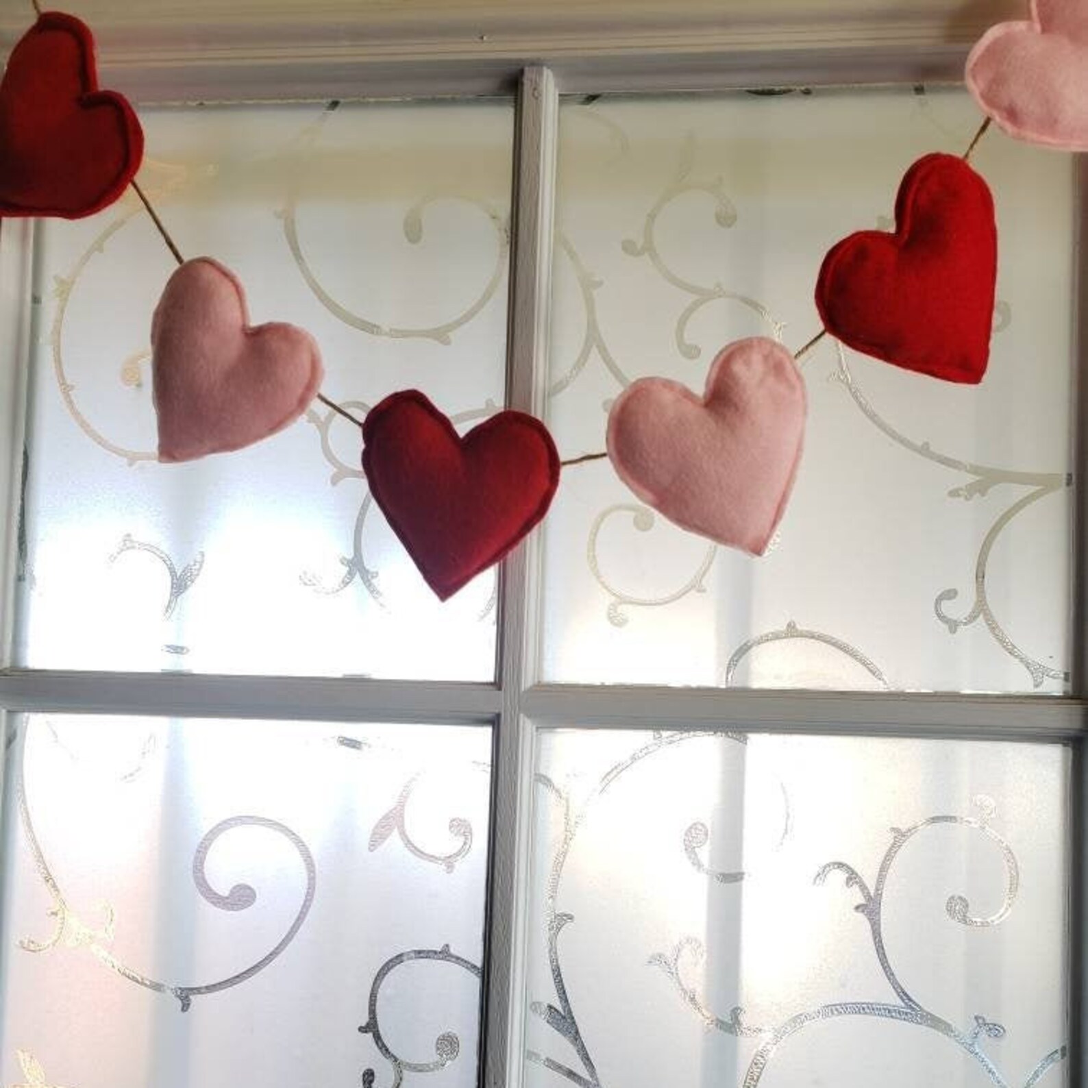 Heart Garland Felt Heart Garland Valentines | Etsy