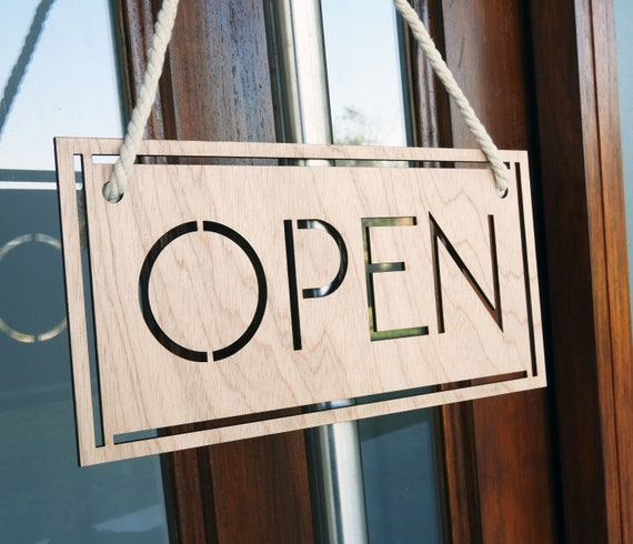 Modern Open and Closed Sign Set | Etsy