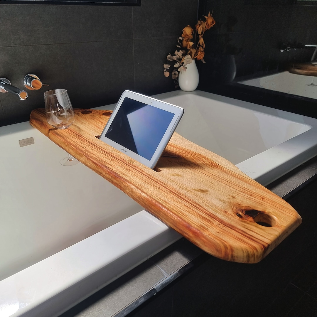 Natural Edge, Solid Timber Bath Caddy/bath Tray/bath Shelf - Etsy Australia