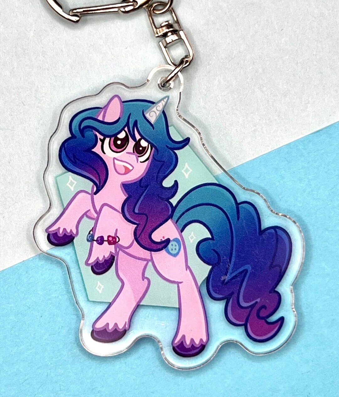 Izzy Moonbow My Little Pony Inspired Acrylic Charm Keychain - Etsy