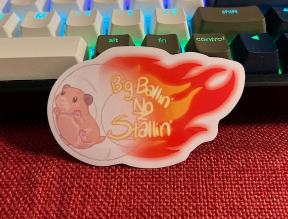 Hamster Big Ballin Vinyl Sticker by Red Palette Art | Catch My Party