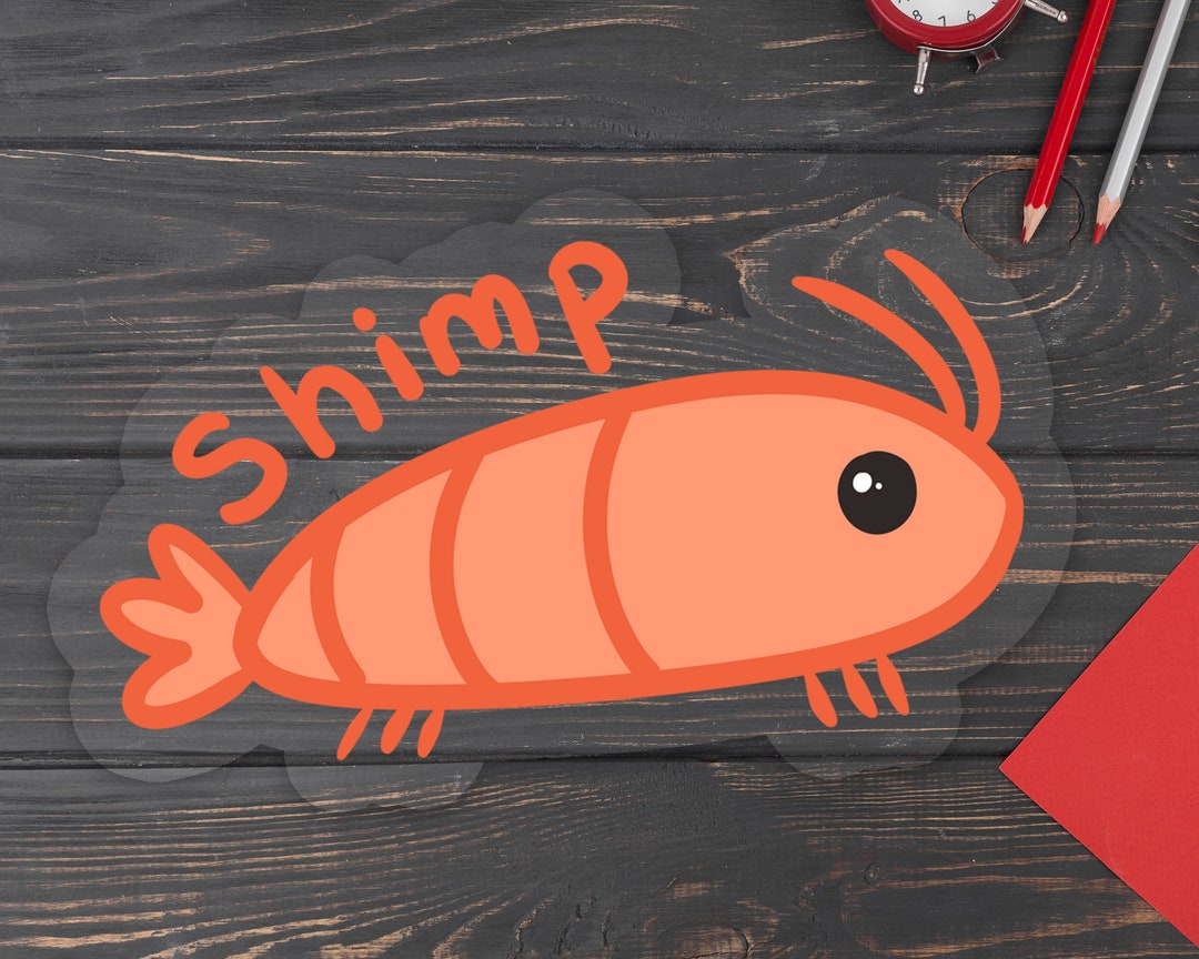 Shimp Shrimp CLEAR Vinyl Sticker Humorous Shrimp Meme Shellfish ...