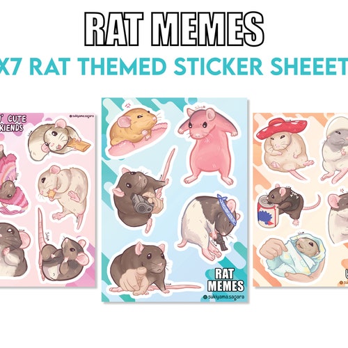 Meme Rat Stickers Vinyl Rat Sticker Sheets - Etsy