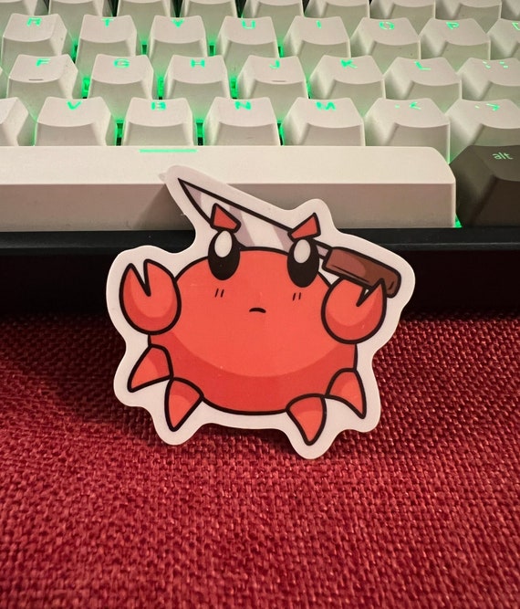 Stabbo Crabbo Clear Vinyl Sticker by Red Palette Art | Catch My Party