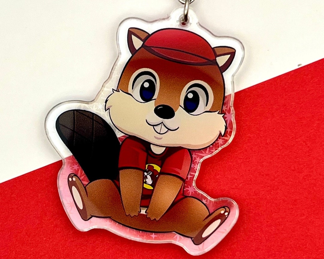 Buc-ees Inspired Acrylic Charm Keychain Furry Beaver Gas - Etsy