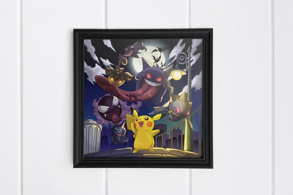 Pokemon Pikachu Ghost Party - 12x12 Print by Red Palette Art | Catch My ...