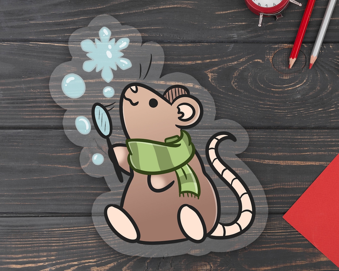 Winter Rat Friend CLEAR Vinyl Sticker Seasonal Winter Snowy - Etsy