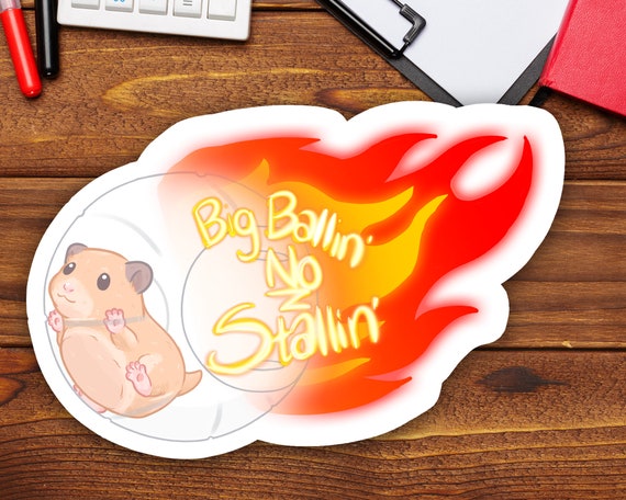 Hamster Big Ballin Vinyl Sticker by Red Palette Art | Catch My Party