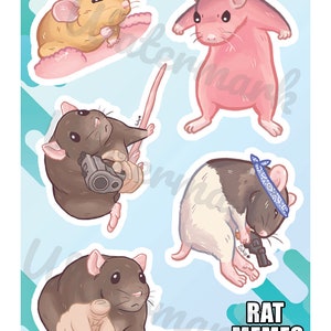 Meme Rat Stickers Vinyl Rat Sticker Sheets - Etsy