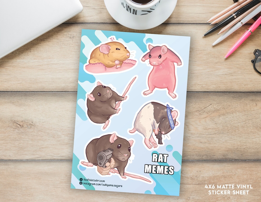Meme Rat Stickers Vinyl Rat Sticker Sheets - Etsy
