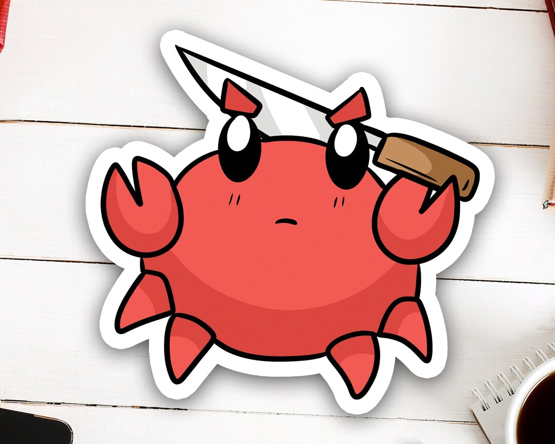 Stabbo Crabbo Vinyl Sticker Funny Cute Meme Crustacean - Etsy