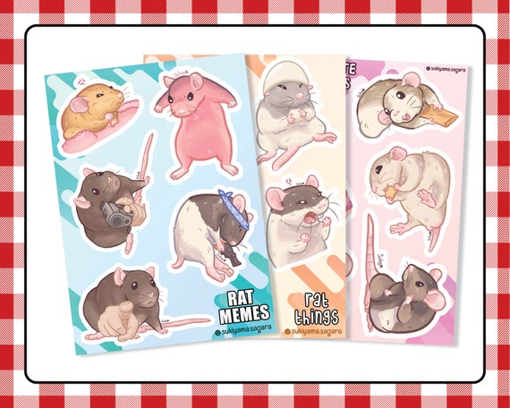 Meme Rat Stickers | Vinyl Rat Sticker Sheets by Red Palette Art | Catch ...