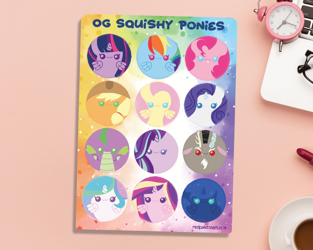 OG Squishy Ponies Vinyl Sticker Sheet My Little Pony Inspired - Etsy