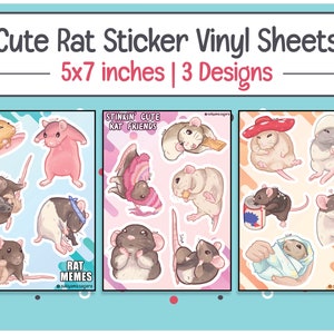 Meme Rat Stickers Vinyl Rat Sticker Sheets - Etsy