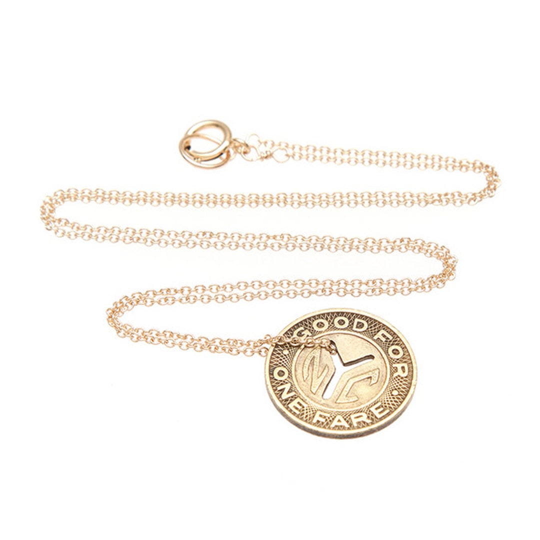 Subway Token Vintage NYC Short Necklace - Etsy