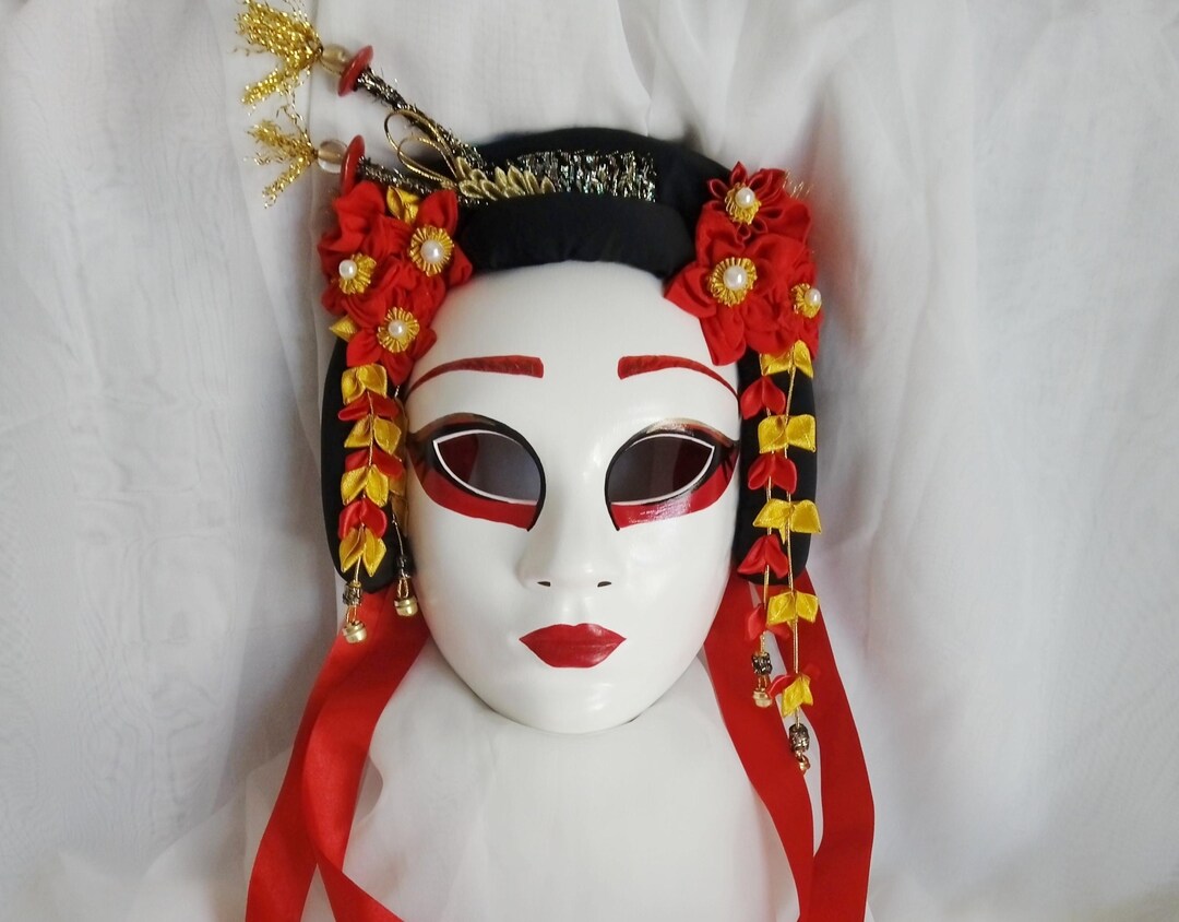 Geisha Mask, Geisha Girl Mask, Masquerade Mask, Costume Mask ...