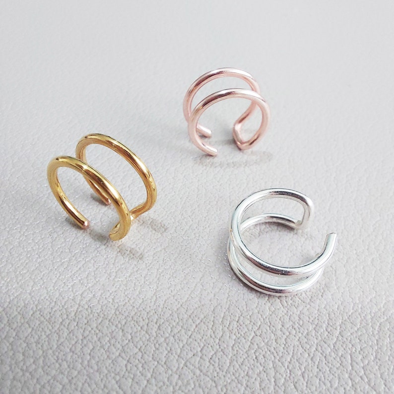 Helix Hoops Fake Helix Ring Two Ring Helix Ear Cuff Silver - Etsy India