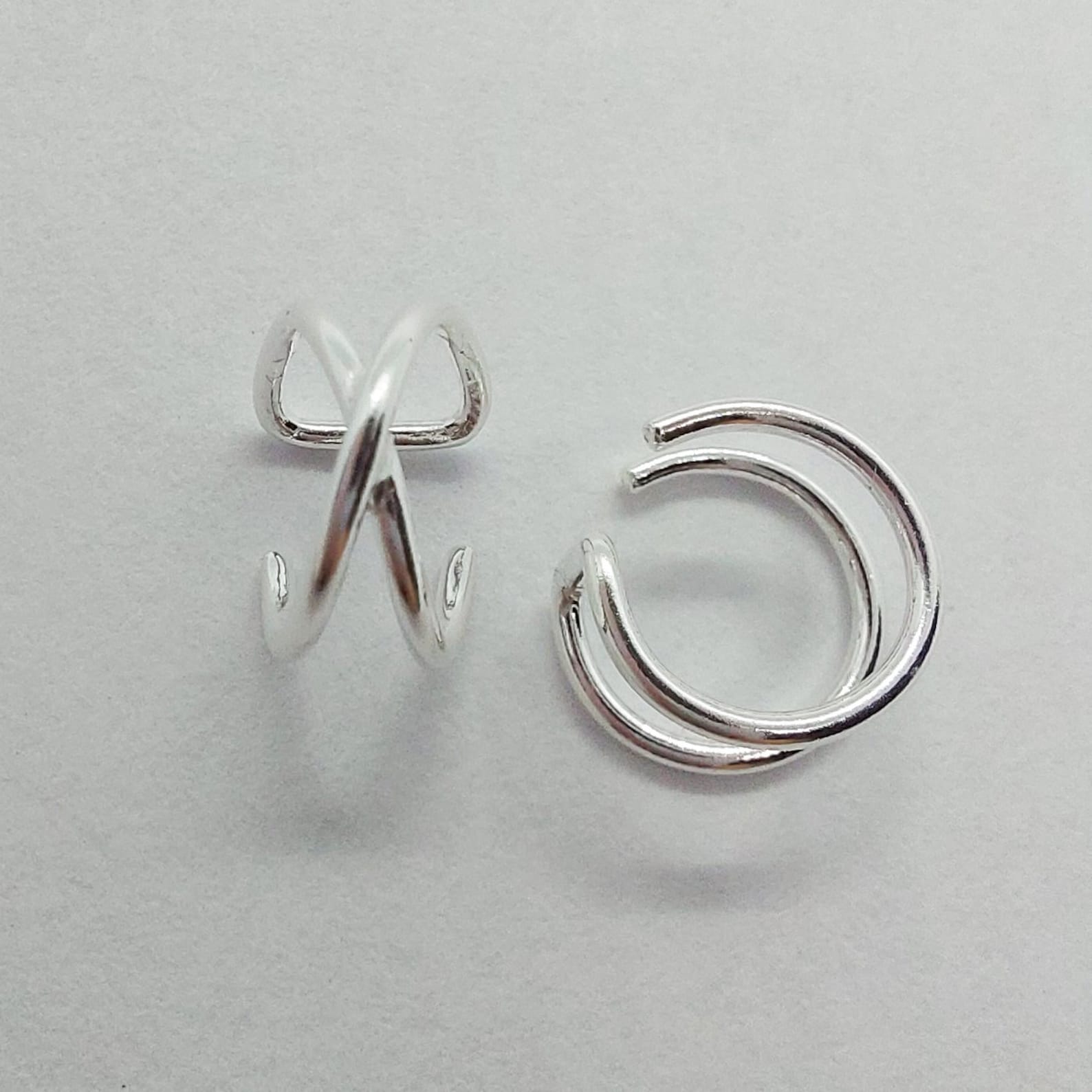 Gold Criss Cross Ear Cuff, Gold Cross Over Ear Cuff, Double Ear Hoops ...