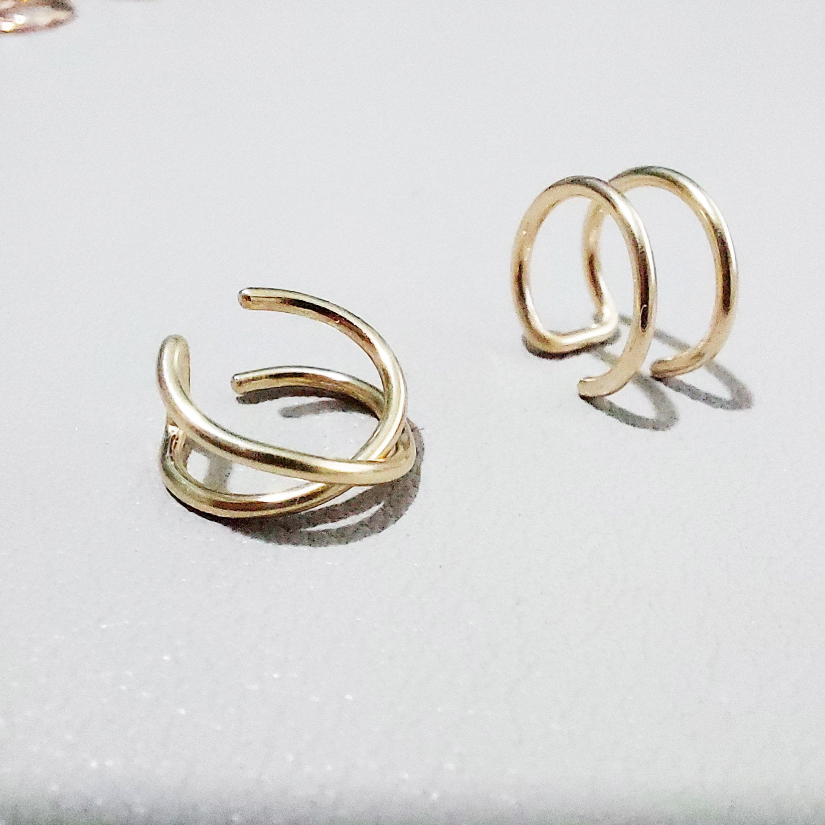 Gold Criss Cross Ear Cuff Gold Cross Over Ear Cuff Double - Etsy UK