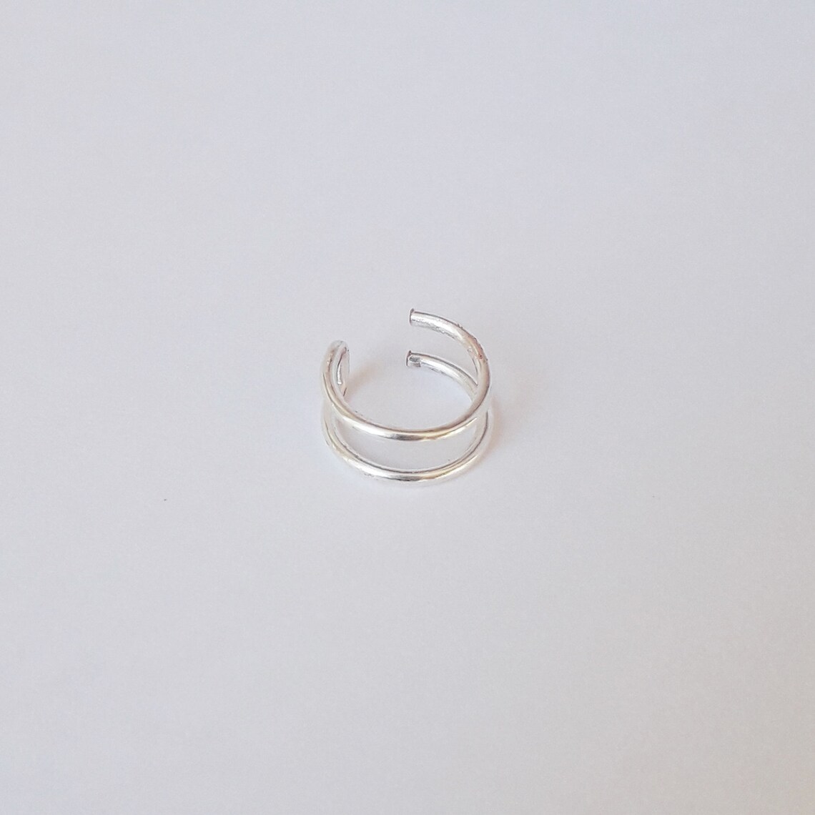 Helix Hoops Fake Helix Ring Two Ring Helix Ear Cuff Silver | Etsy