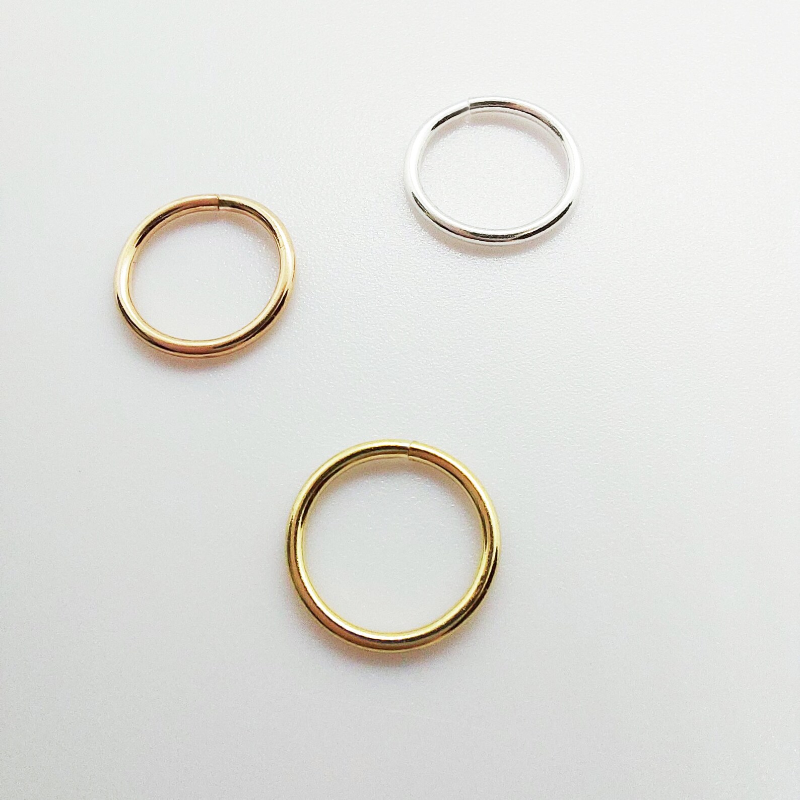 Set of Three Hugger Earrings Silver Earrings Huggie Hoops | Etsy