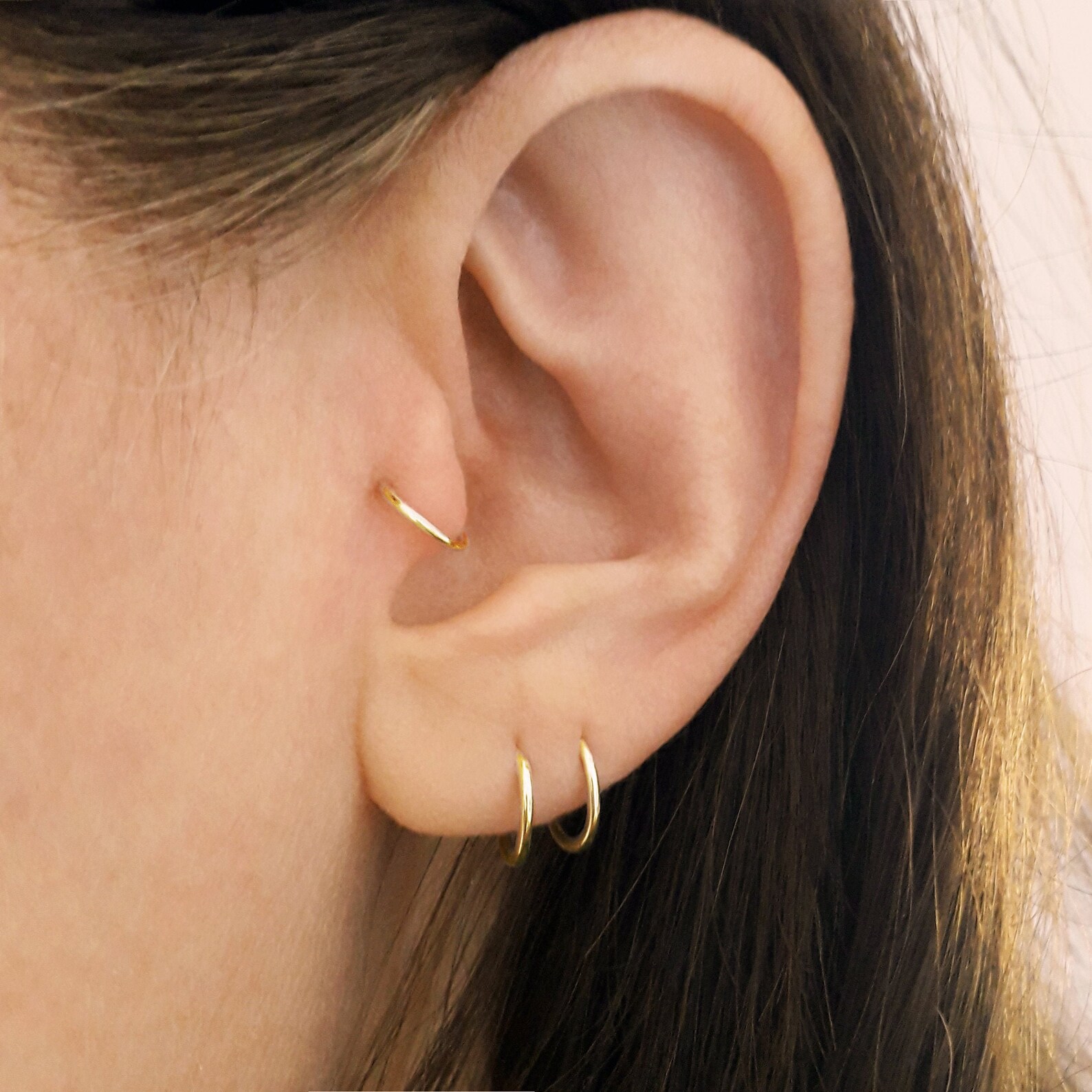 Gold Tragus Earring Tragus Piercing Gold Tragus Hoop Helix - Etsy