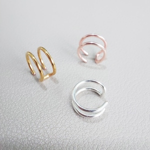 Helix Hoops, Fake Helix Ring, Two Ring Helix, Ear Cuff, Silver Helix ...