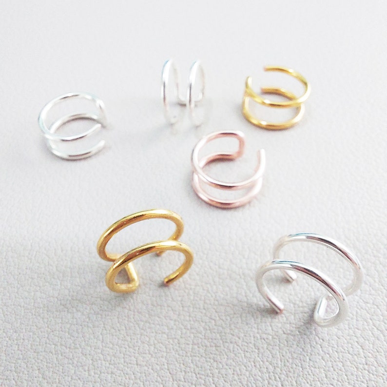 Helix Hoops Fake Helix Ring Two Ring Helix Ear Cuff Silver - Etsy India