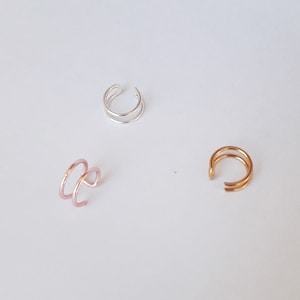 Helix Hoops, Fake Helix Ring, Two Ring Helix, Ear Cuff, Silver Helix ...