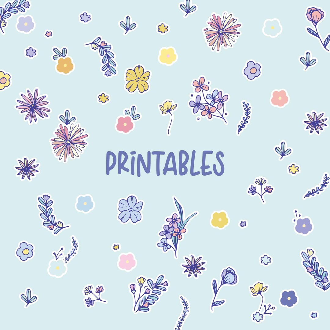 Cute Floral Journaling Stickers (printable) - Etsy