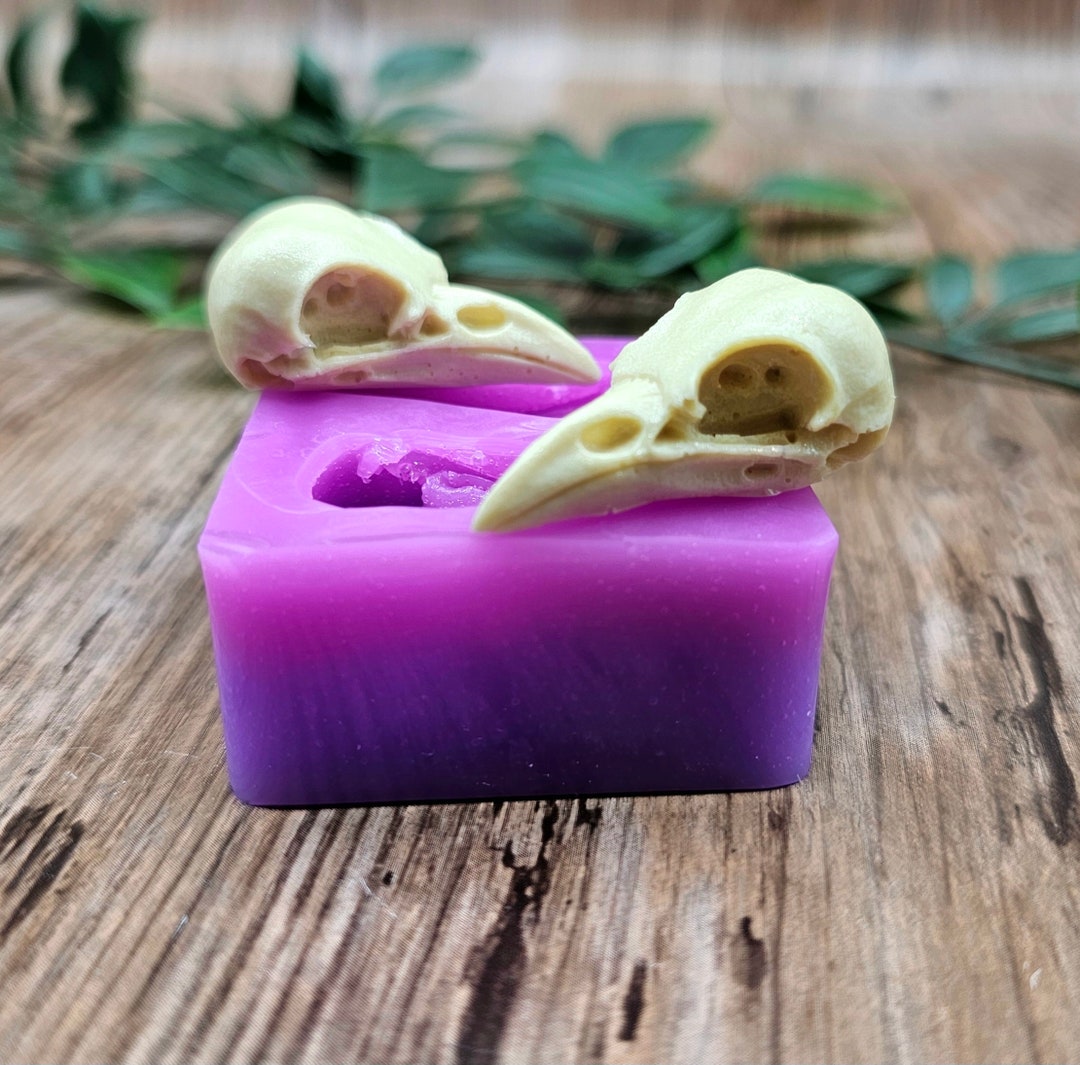 Silicone Mold 2 Crow Skulls (3.4 Cm) for Resin, Jesmonite, Plaster, Wax ...